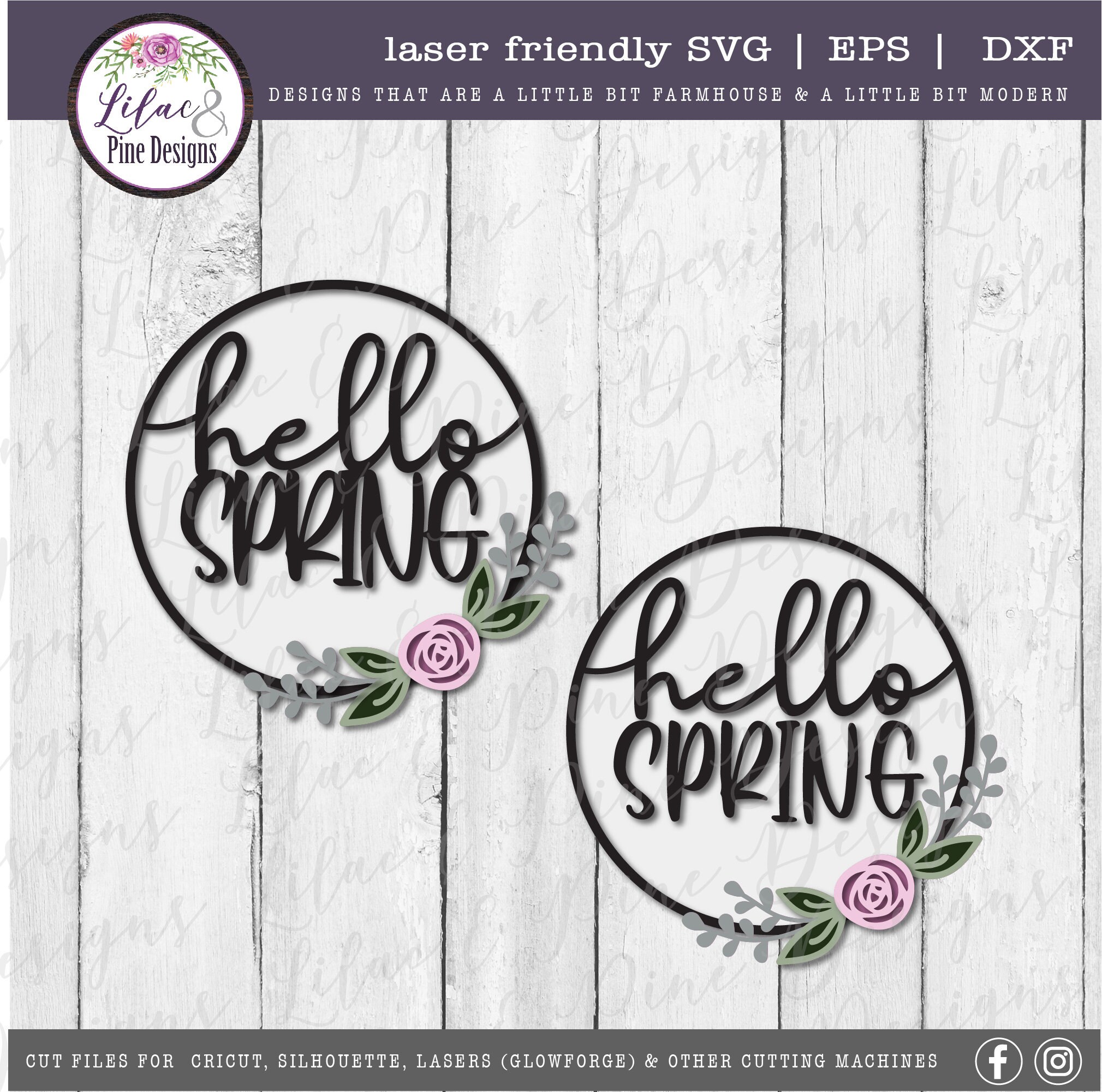 Hello Spring SVG Spring Floral Decor SVG Rose Svg Flower - Etsy