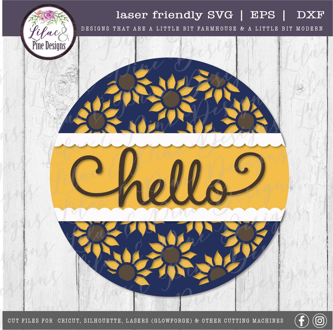Hello Sunflower SVG Welcome Sign SVG Fall Door Decor Svg - Etsy UK