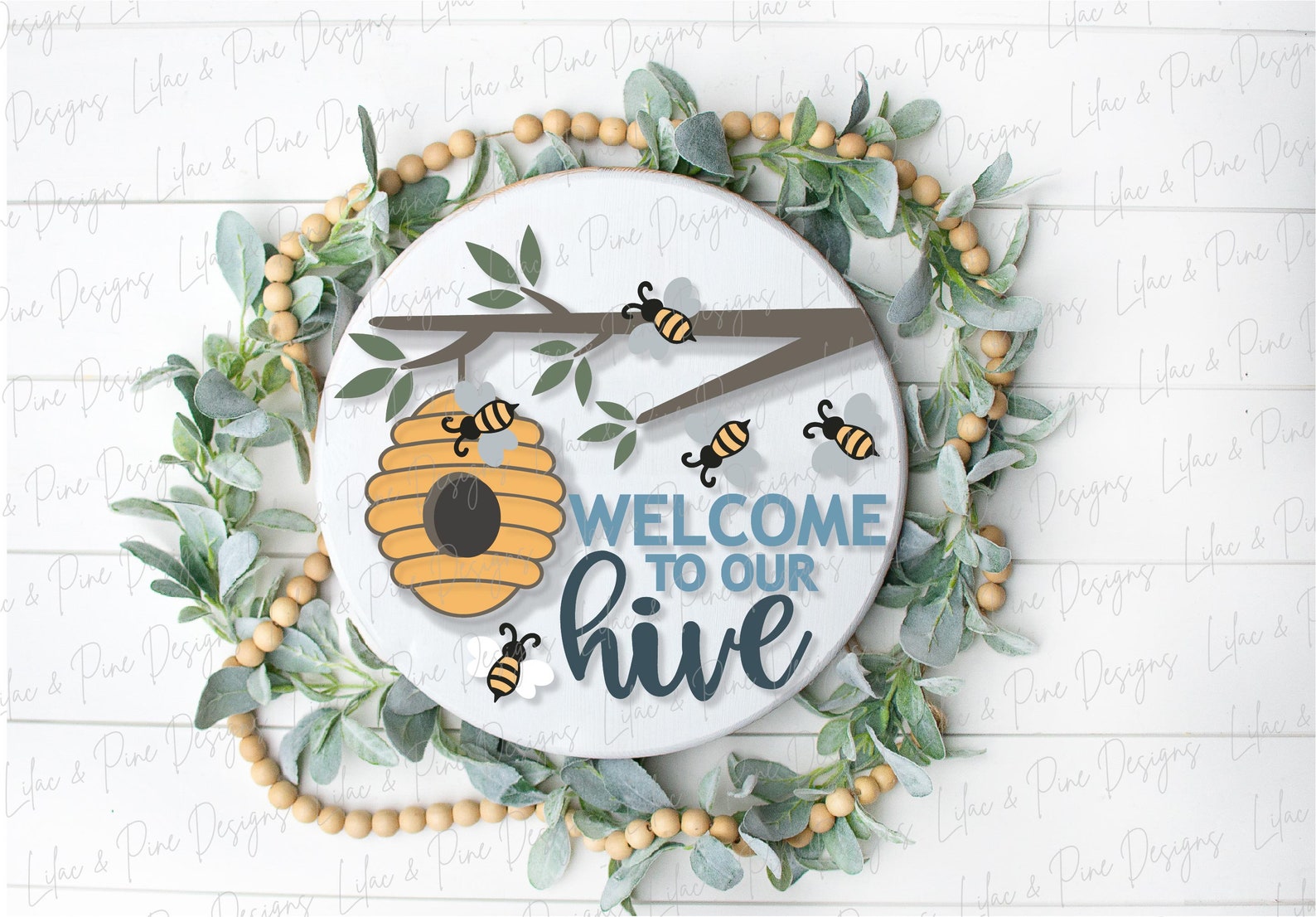 Bee Welcome Sign Svg Bee Hive Door Hanger SVG Bee Porch Sign - Etsy