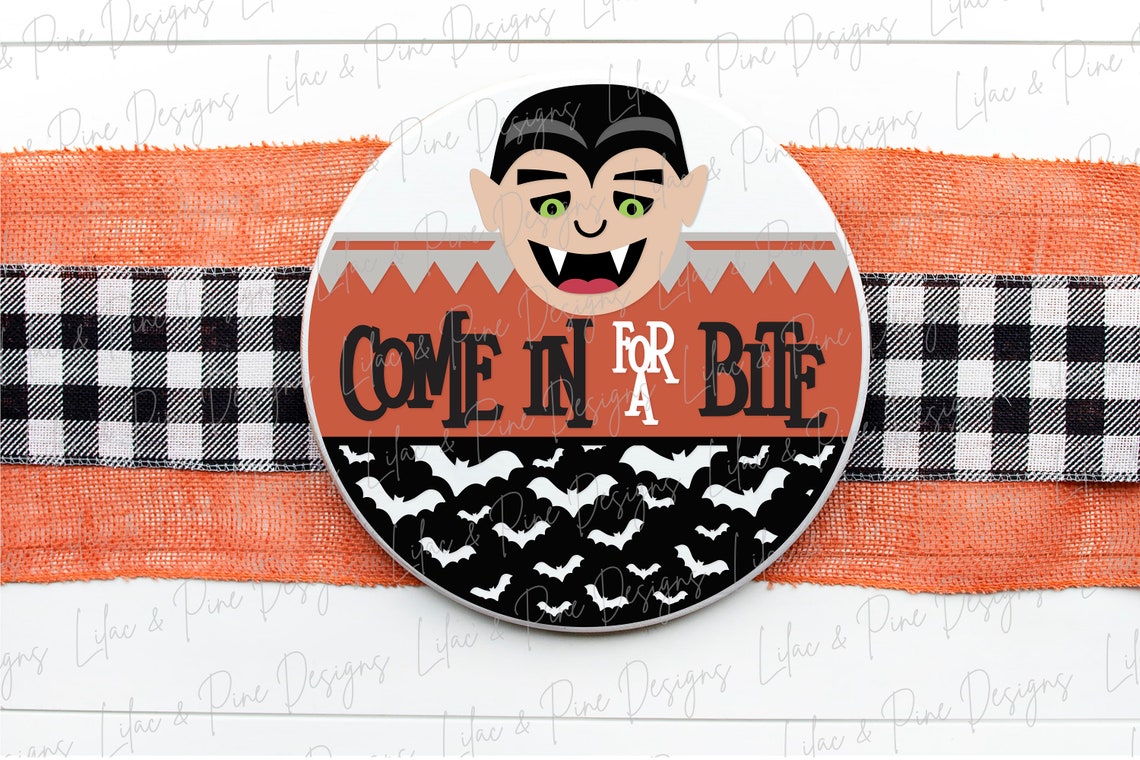 Halloween Welcome Sign SVG Vampire Door Hanger SVG Dracula - Etsy