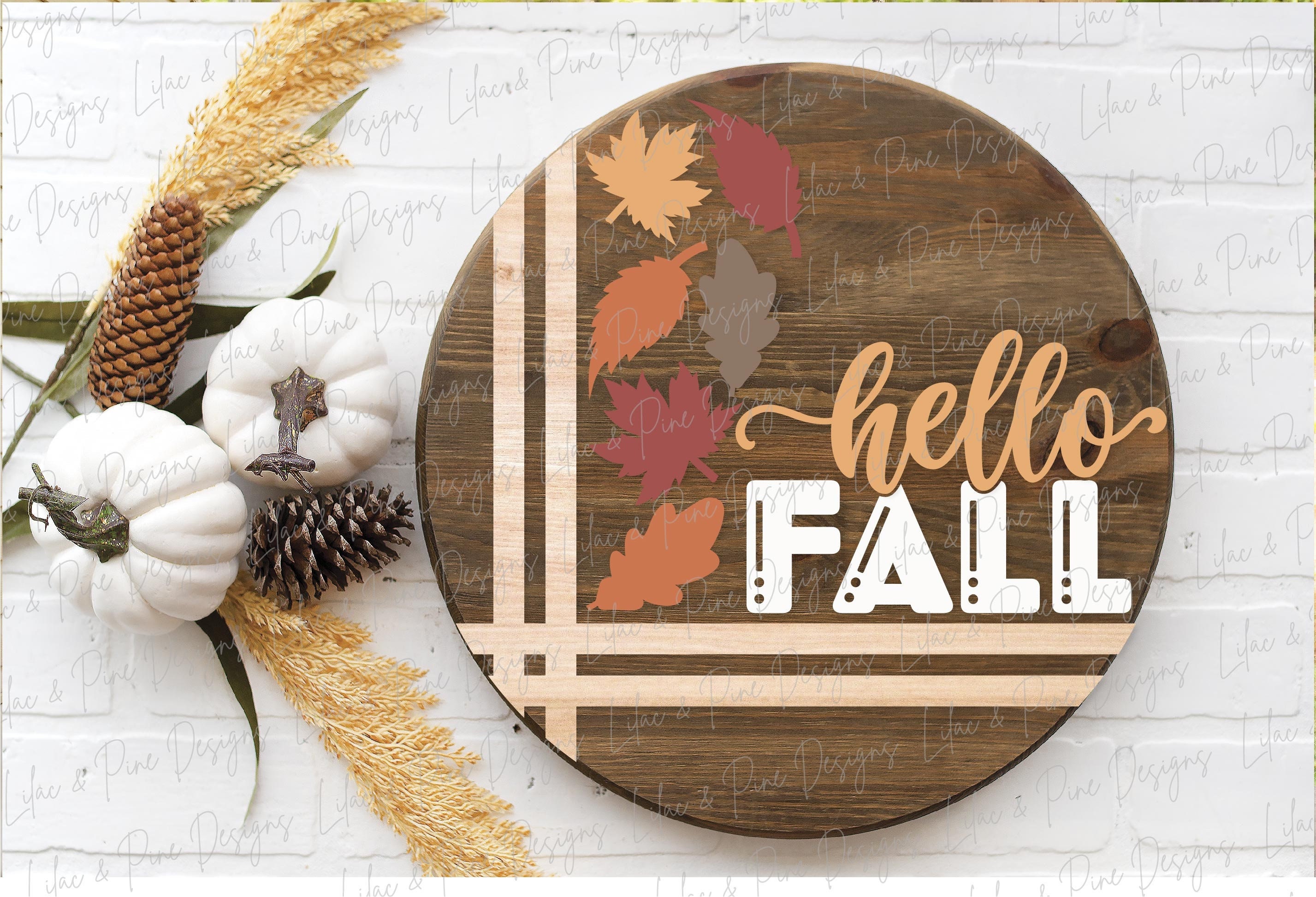 Hello Fall Door Hanger SVG Fall Leaves Welcome Sign SVG Fall - Etsy