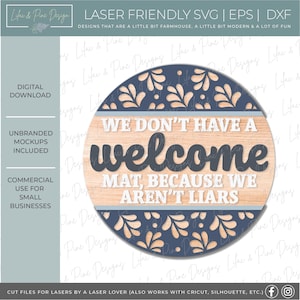 No Welcome Mat Sign SVG, We Aren't Liars Svg, Funny Door Hanger, Not ...