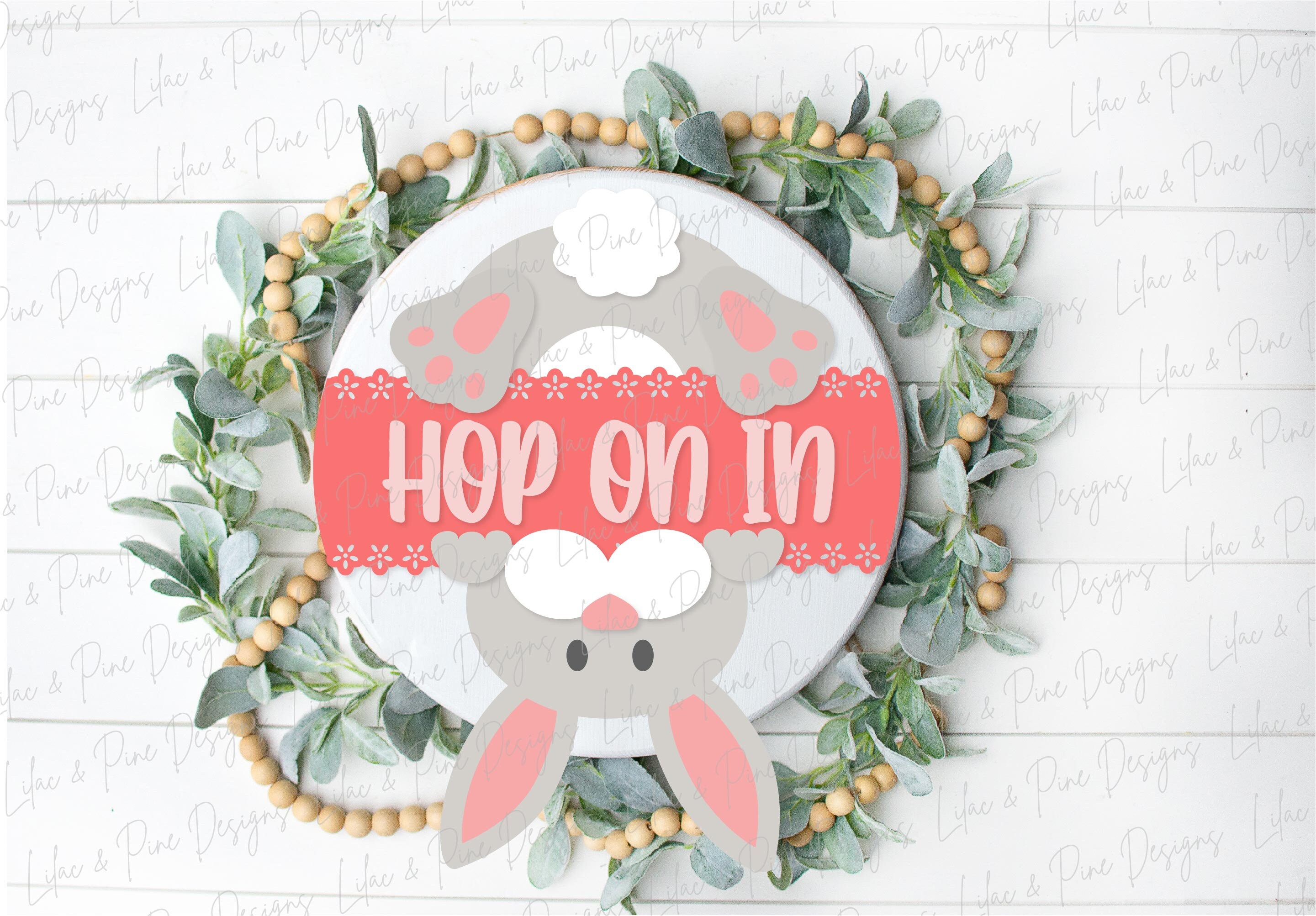Hop on in Sign SVG Bunny Welcome Sign SVG Easter Bunny Door - Etsy UK