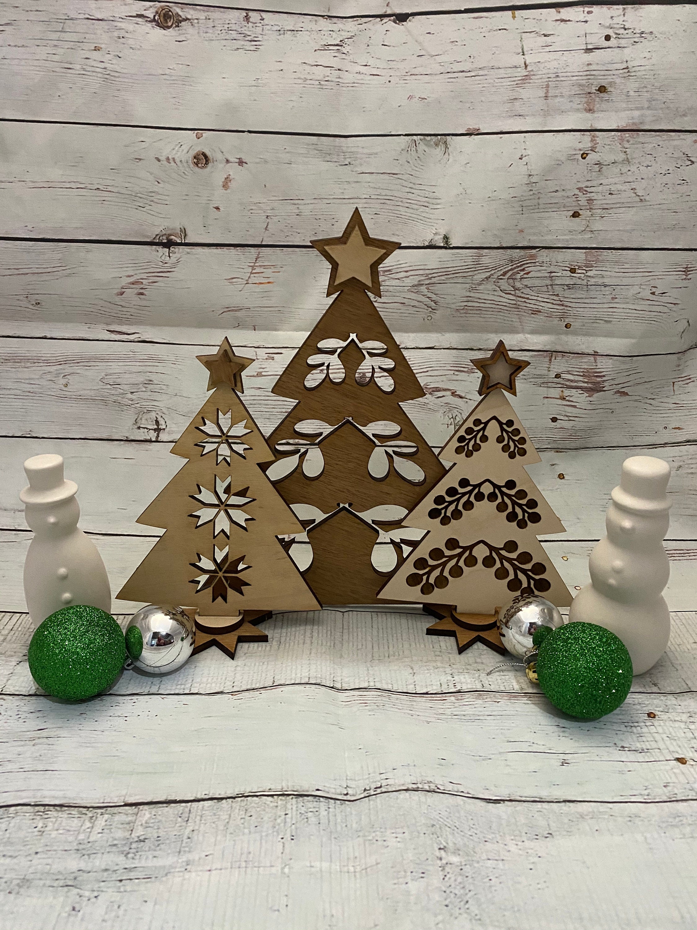 Christmas Patterned Tree Bundle SVG, Holiday Mantle Decor, Christmas ...