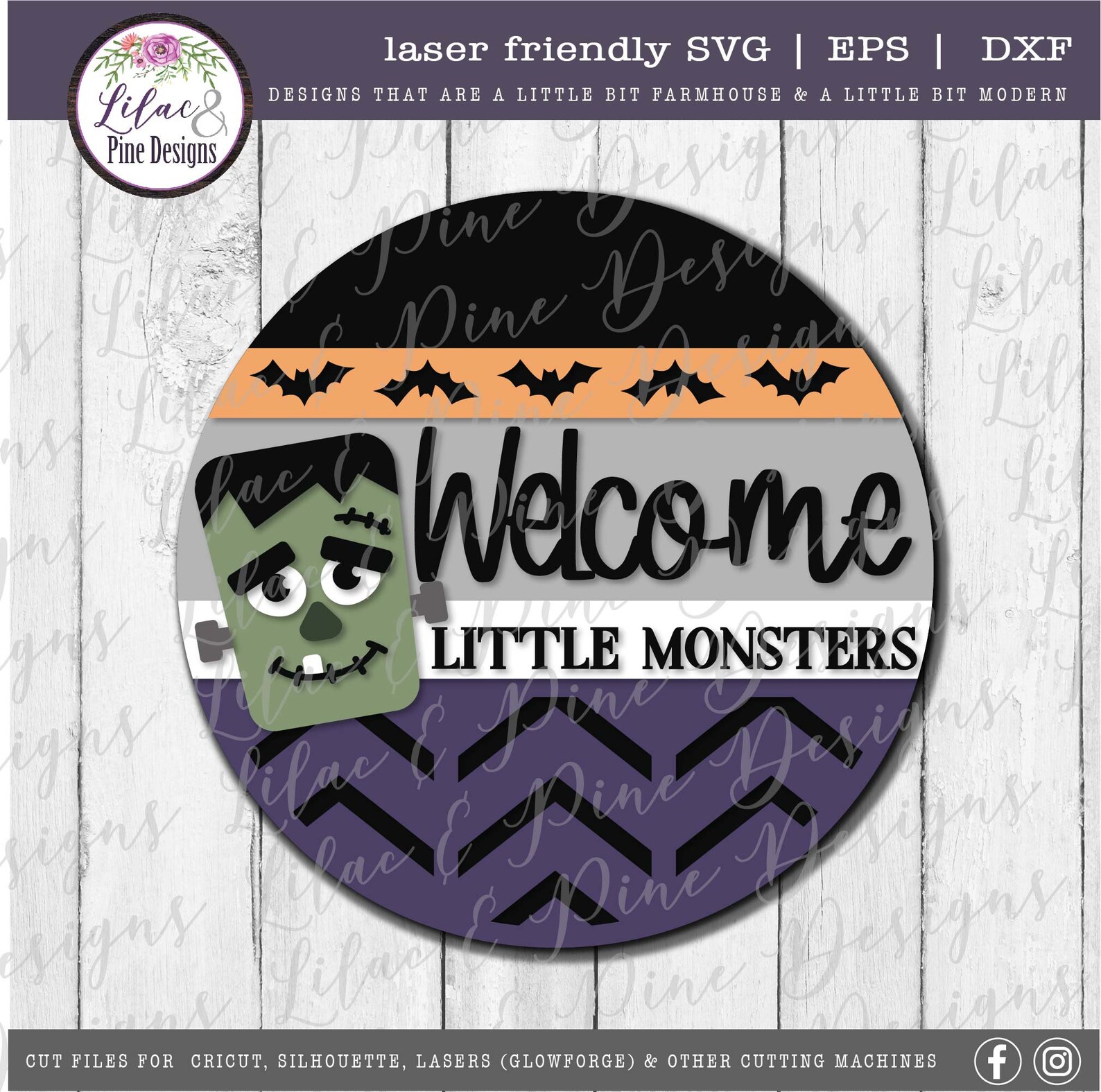 Frankenstein Sign SVG Welcome Little Monsters SVG Frankie | Etsy