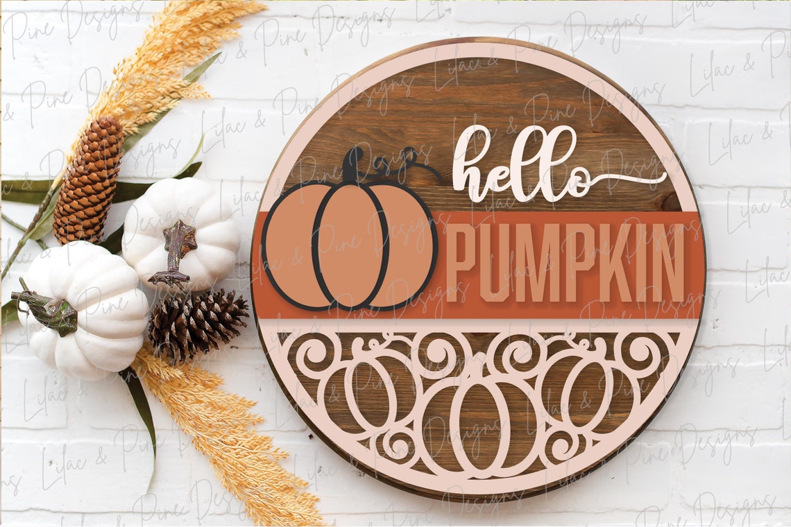 Hello Pumpkin Sign SVG Welcome Sign SVG Fall Door Decor Svg - Etsy