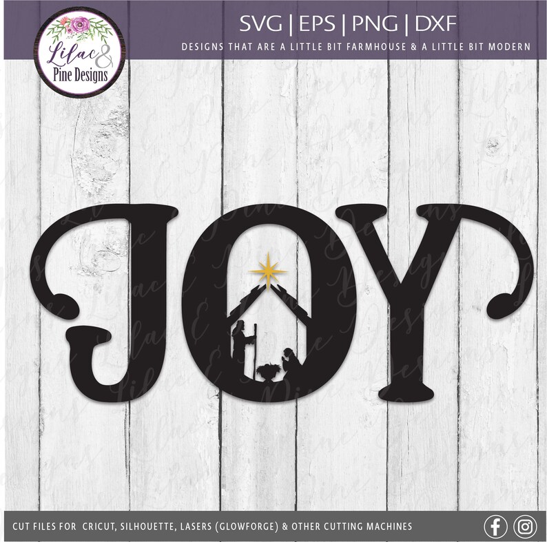 Christmas Joy SVG Joy Sign SVG Manger Scene SVG Nativity | Etsy