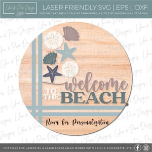 Welcome to the Beach Door Hanger SVG, Welcome Sign SVG, Seashell Svg ...