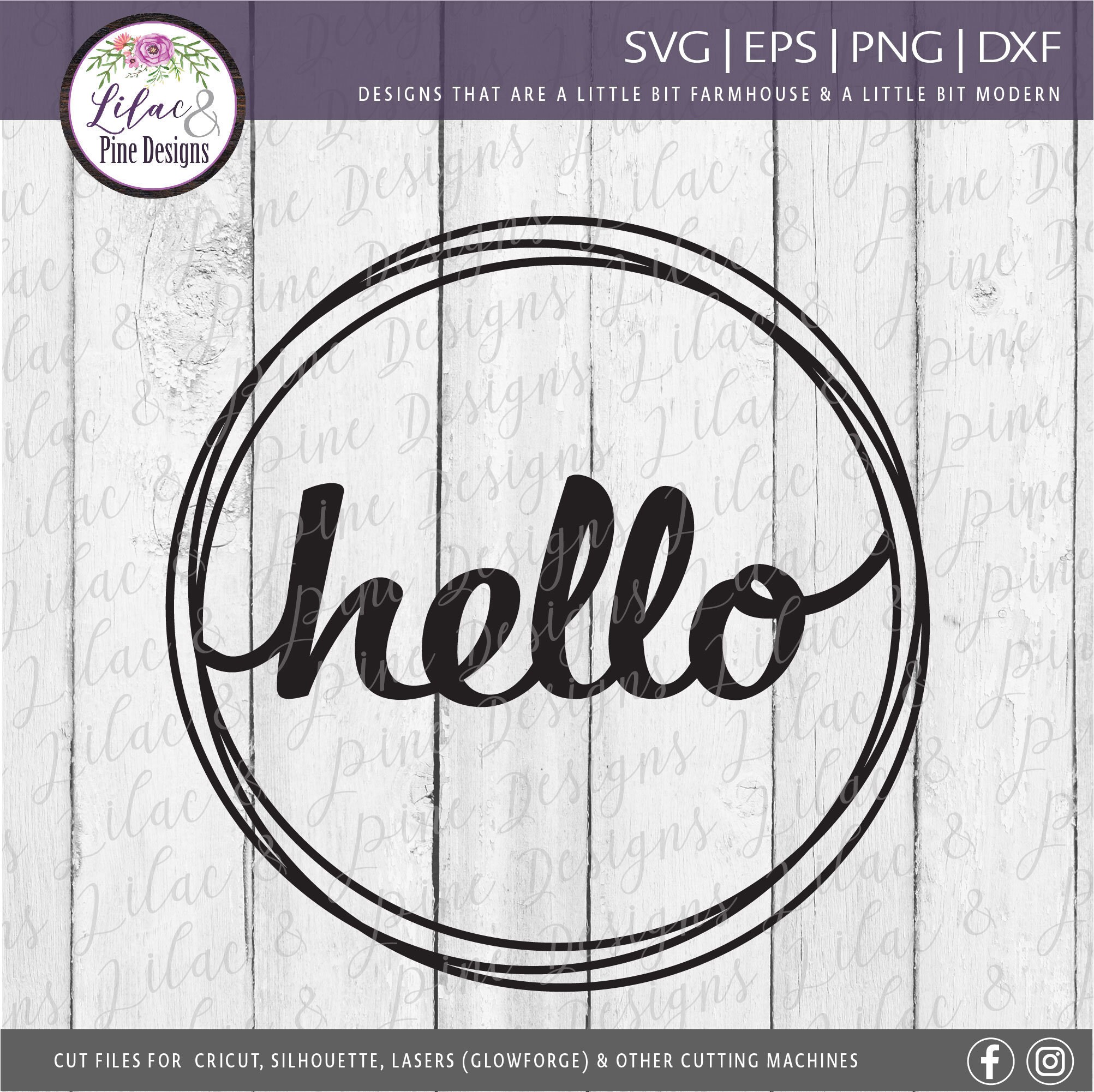 Hello SVG Welcome SVG Hello circle SVG Front Door Sign Svg | Etsy