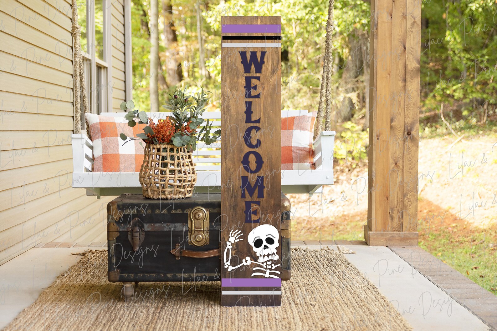 Halloween Welcome Sign SVG Skeleton Porch Sign SVG Skeleton - Etsy