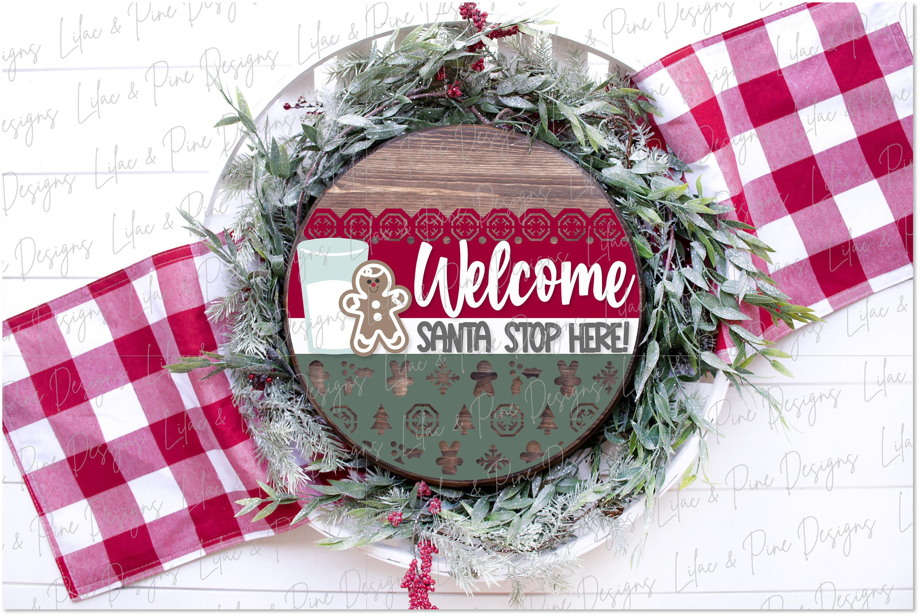 Santa Stop Here Sign SVG, Santa Welcome Sign SVG, Christmas Door Hanger ...