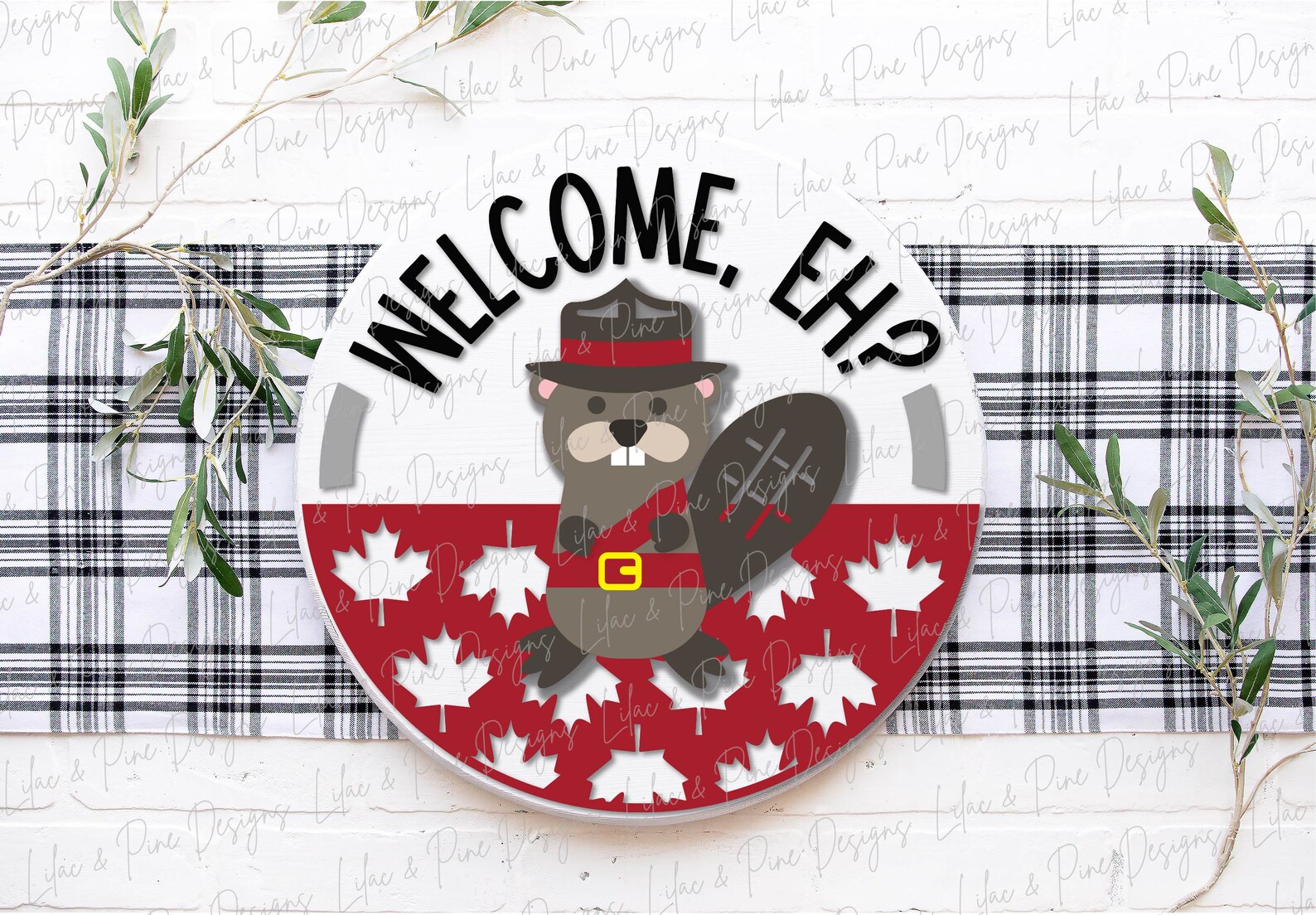Canadian Door Hanger SVG, Canada Eh Welcome Sign, Canada Decor, Beaver ...