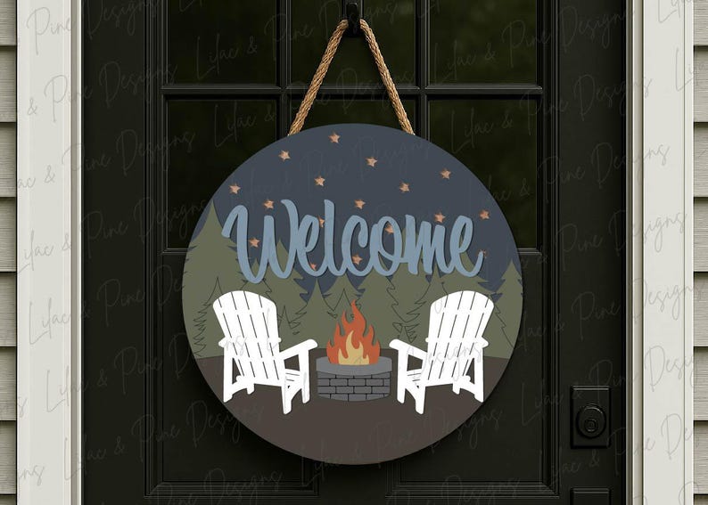 Welcome Fire Pit Sign SVG, Camping SVG, Welcome Camper Sign, Campfire ...
