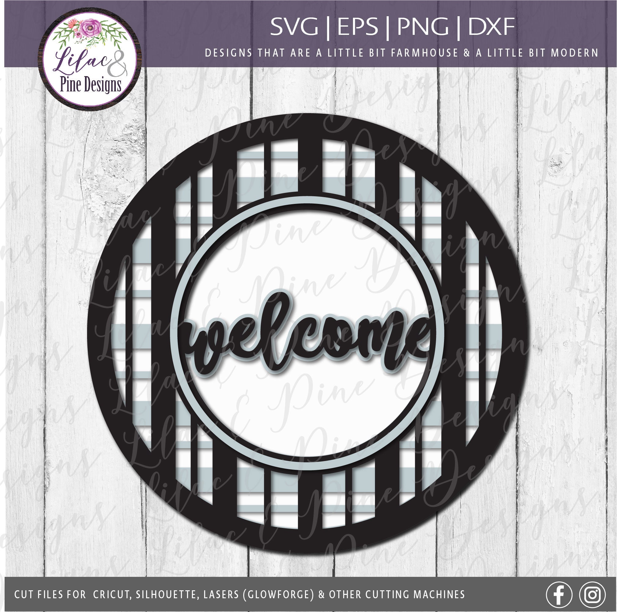 Welcome Plaid SVG, Welcome Circle SVG, Door Sign Svg, Door Hanger Svg ...