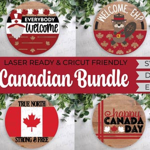 Canada SVG Bundle - Welcome Sign Files for Canada Day - Round Door ...