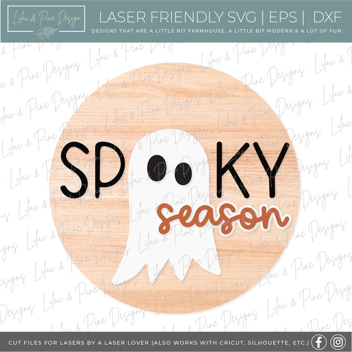 Spooky Season Sign SVG Halloween Door Hanger SVG Ghost - Etsy