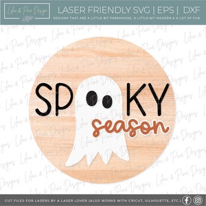 Spooky Season Sign SVG, Halloween Door Hanger SVG, Ghost Welcome Sign ...
