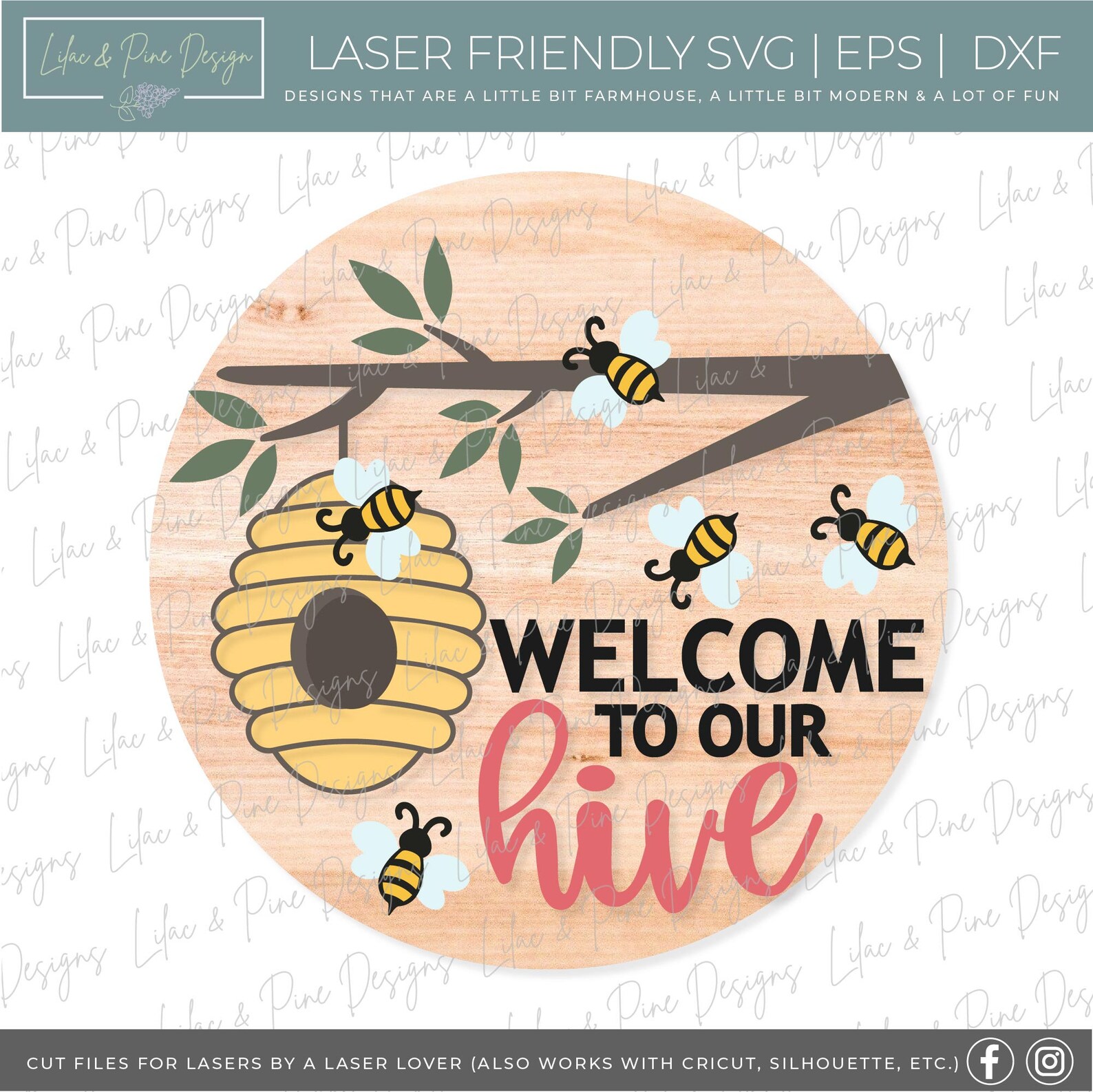 Bee Welcome Sign Svg Bee Hive Door Hanger SVG Bee Porch Sign - Etsy