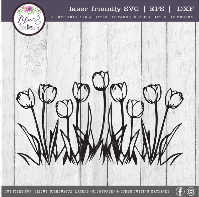 Tulip Garden SVG Spring Floral Decor SVG Tulips Svg Flowers | Etsy