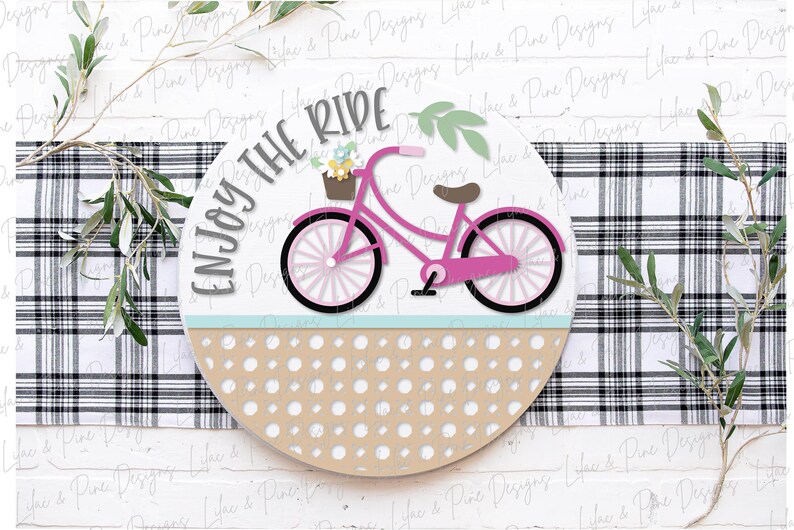 Enjoy the Ride Door Hanger SVG Beach Cruiser Round Sign Bike - Etsy