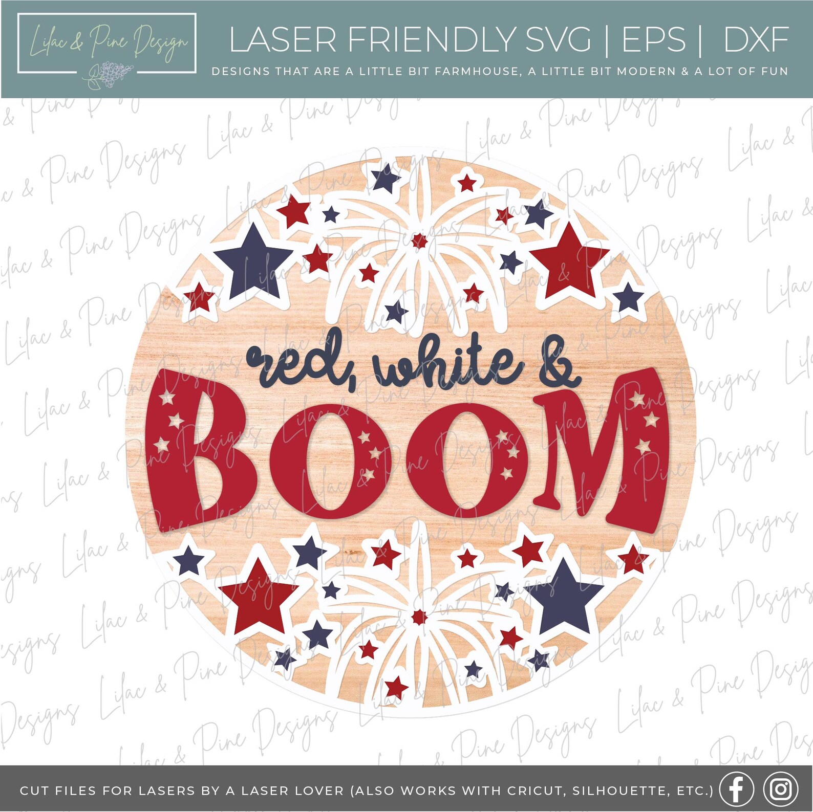 Red White and Boom SVG, Firework Welcome Sign SVG, 4th of July Door ...