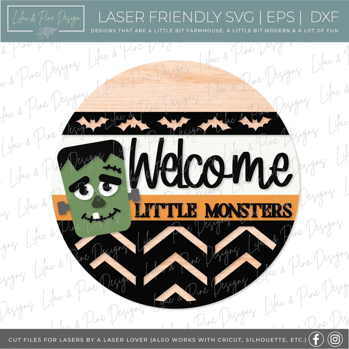 Frankenstein Sign SVG Welcome Little Monsters SVG Frankie - Etsy