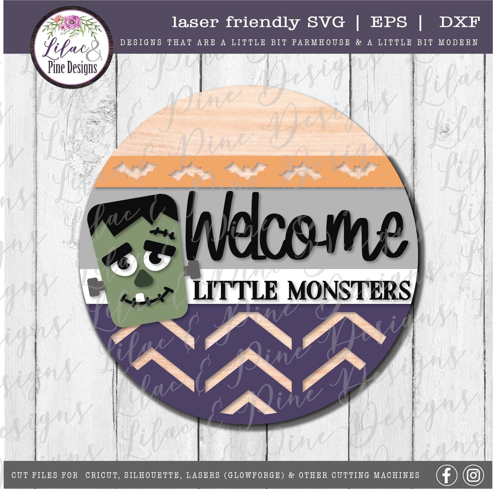 Frankenstein Sign SVG Welcome Little Monsters SVG Frankie | Etsy
