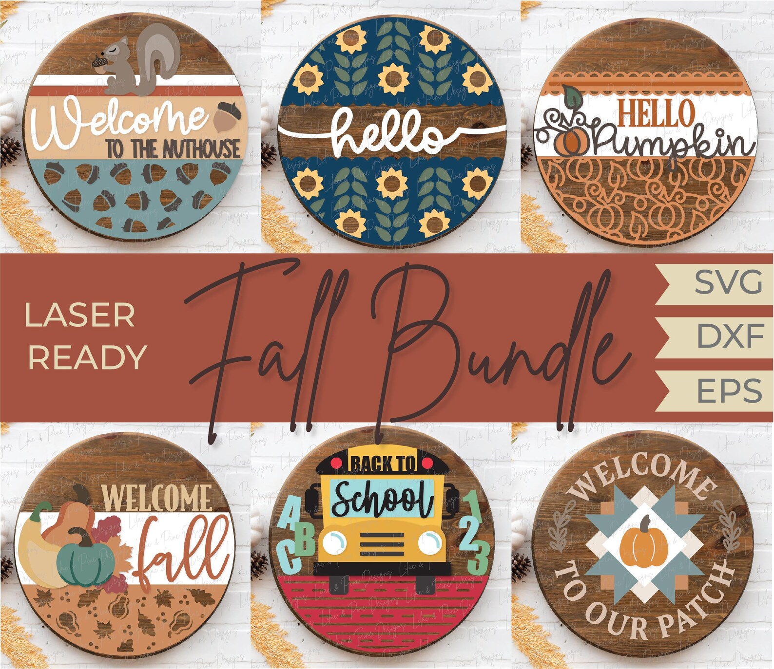 Fall Welcome Sign Bundle Fall Door Hanger SVG Nuthouse Svg - Etsy