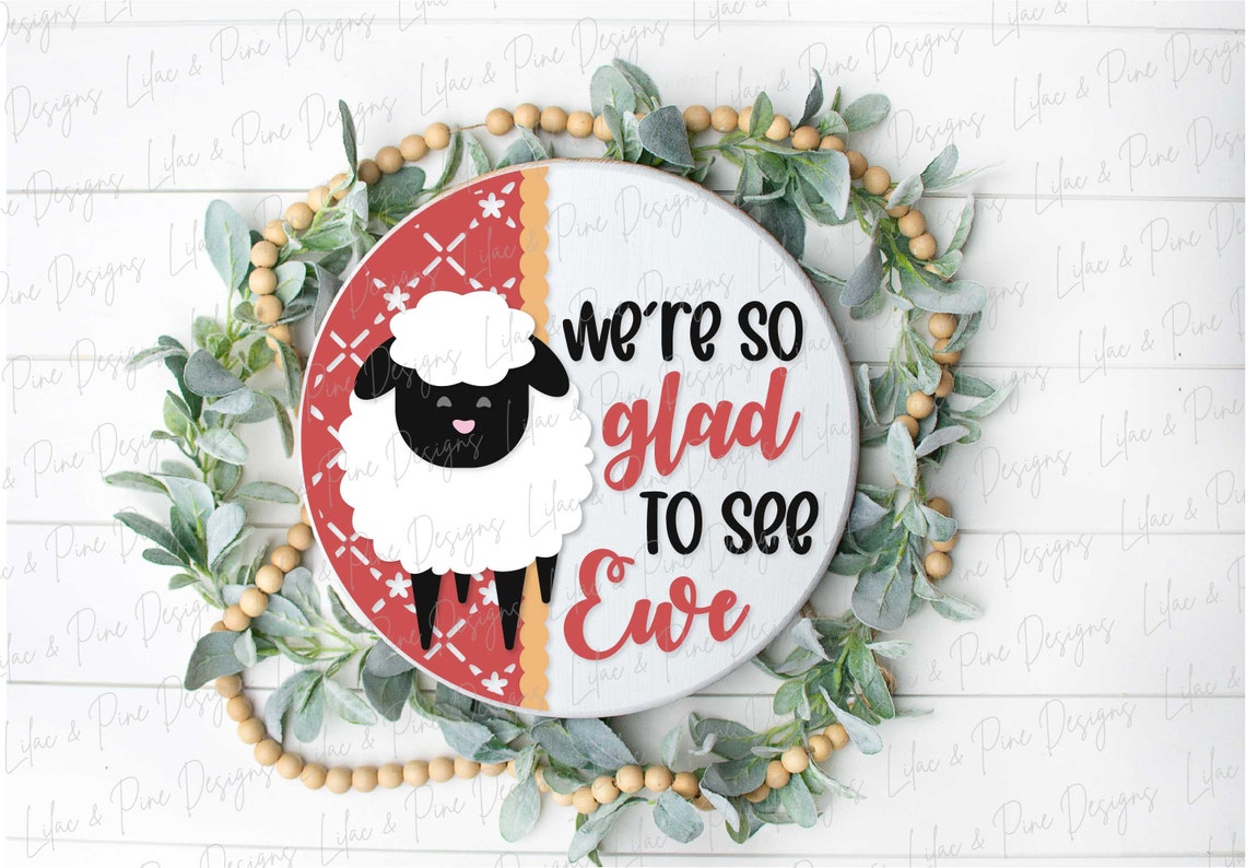 Sheep Welcome Sign SVG, Easter Lamb Door Hanger, Farmhouse Welcome Sign ...