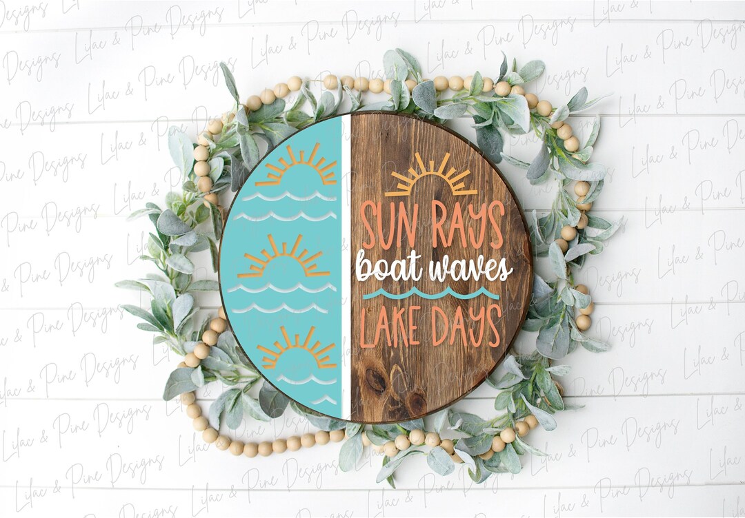 Boat Waves Sign, Lake Days SVG, Summer Welcome Sign SVG, Lake Days Door ...