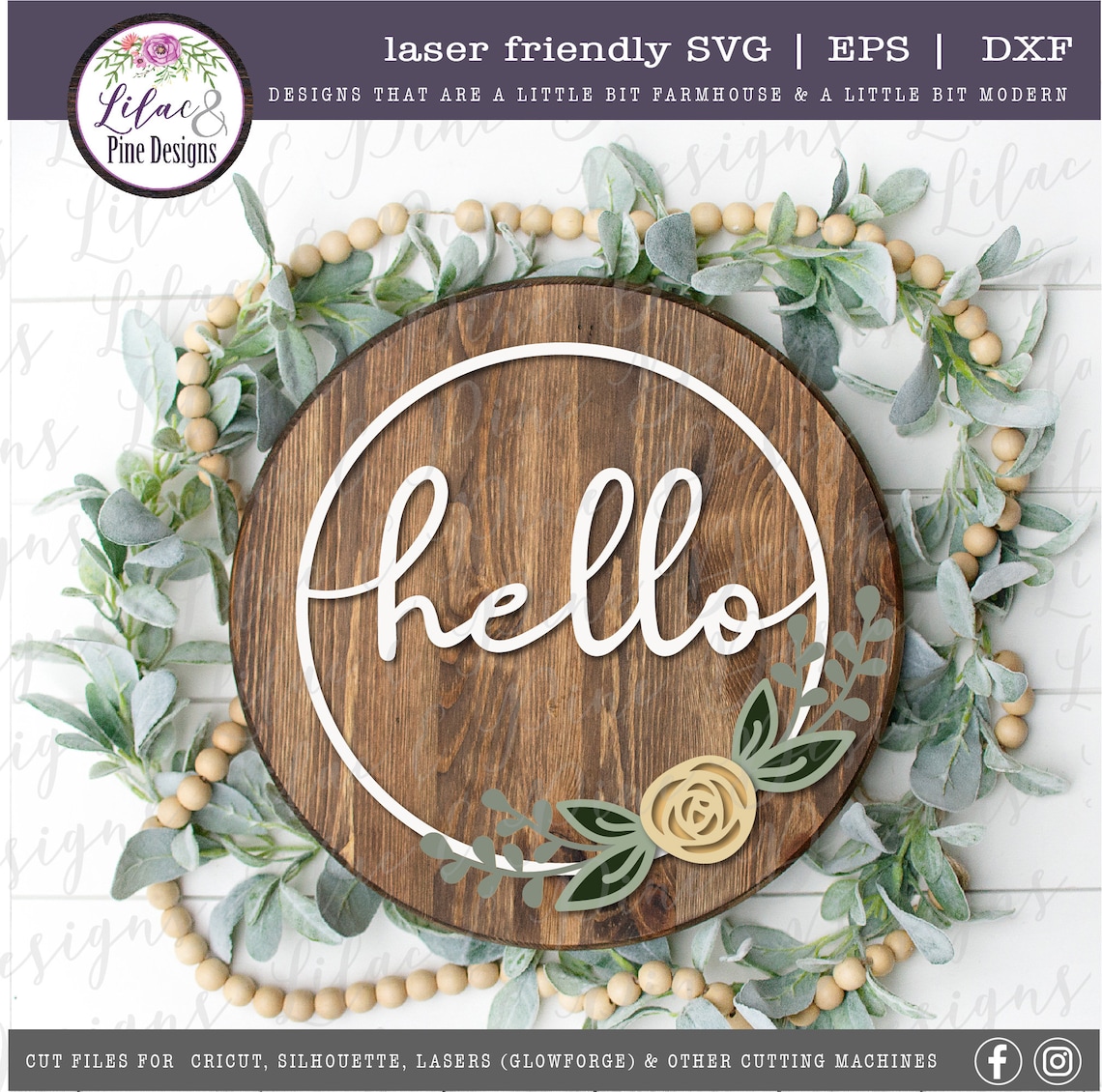 Hello SVG Spring Floral Decor SVG Rose Svg Flower SVG - Etsy