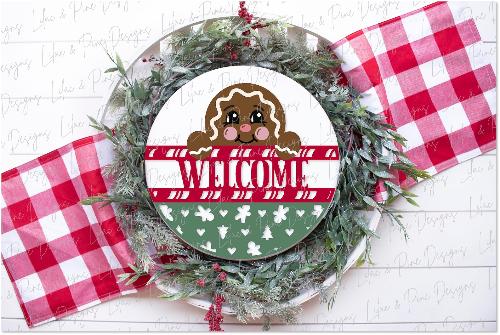 Gingerbread Welcome Sign SVG Christmas Door Hanger SVG - Etsy
