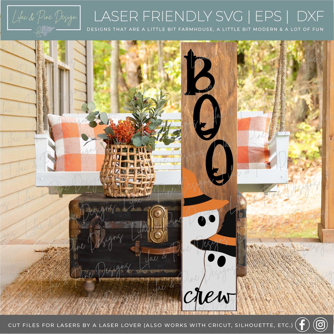 Boo Crew Sign SVG Halloween Porch Sign SVG Halloween Welcome - Etsy