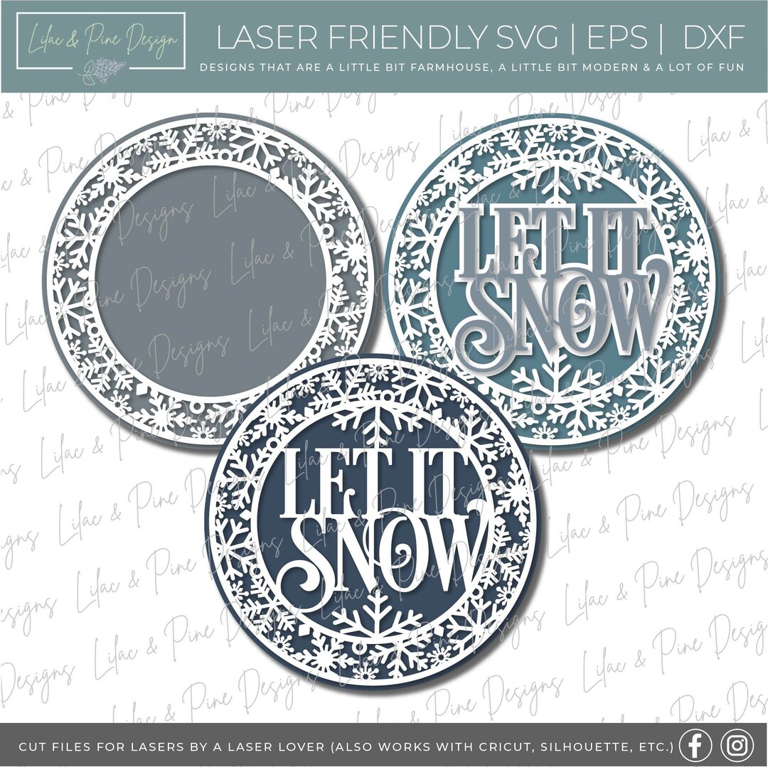 Let It Snow Sign Bundle, Snowflake SVG, Snow Welcome SVG, Winter ...