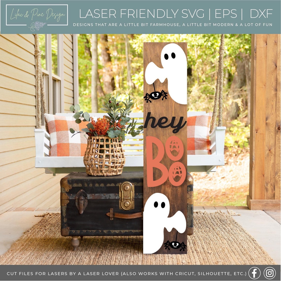Halloween Porch Sign SVG Hey Boo Porch Sign SVG Boo Welcome - Etsy