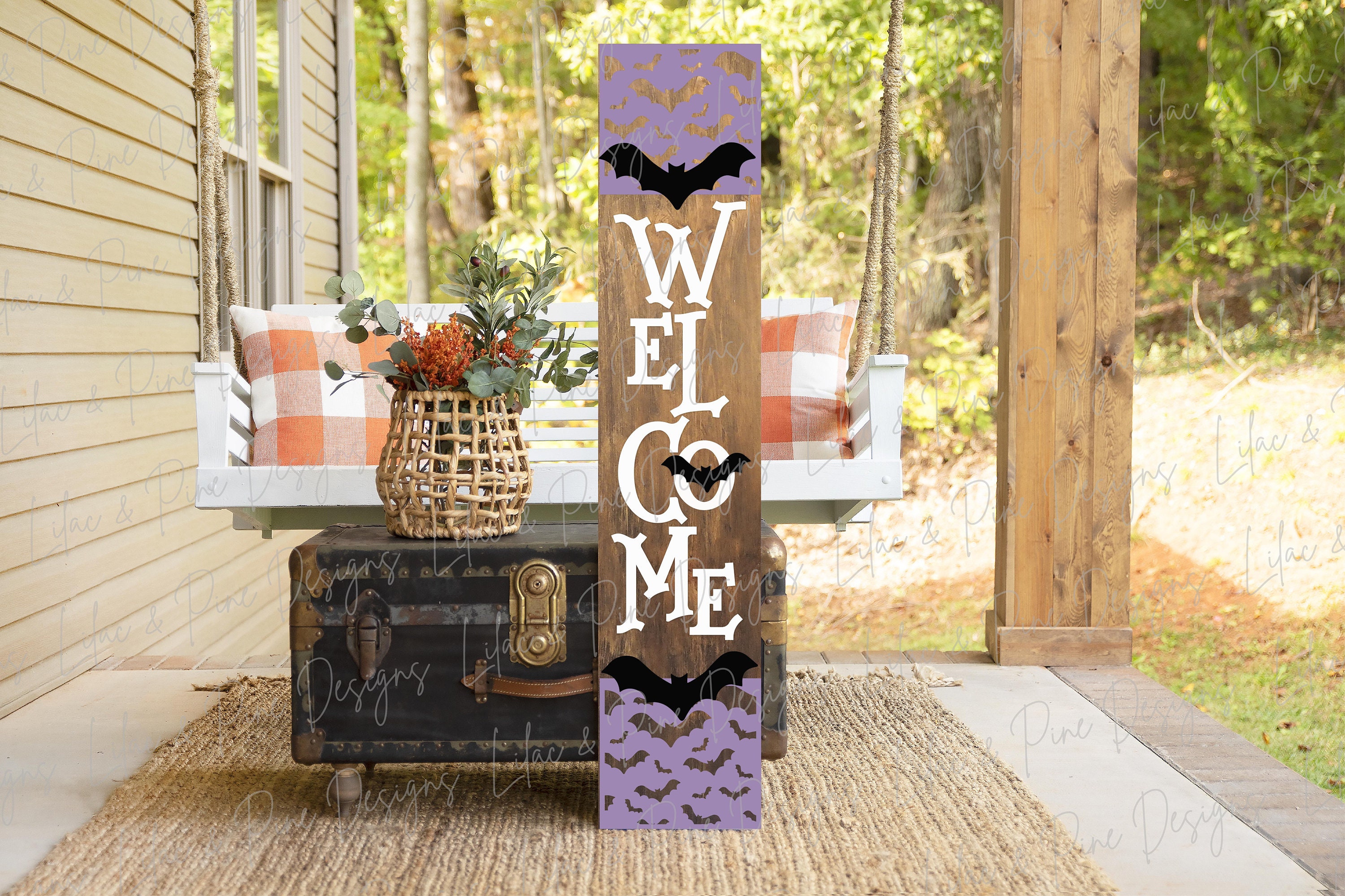 Halloween Porch Sign SVG Halloween Welcome Sign SVG Bats - Etsy