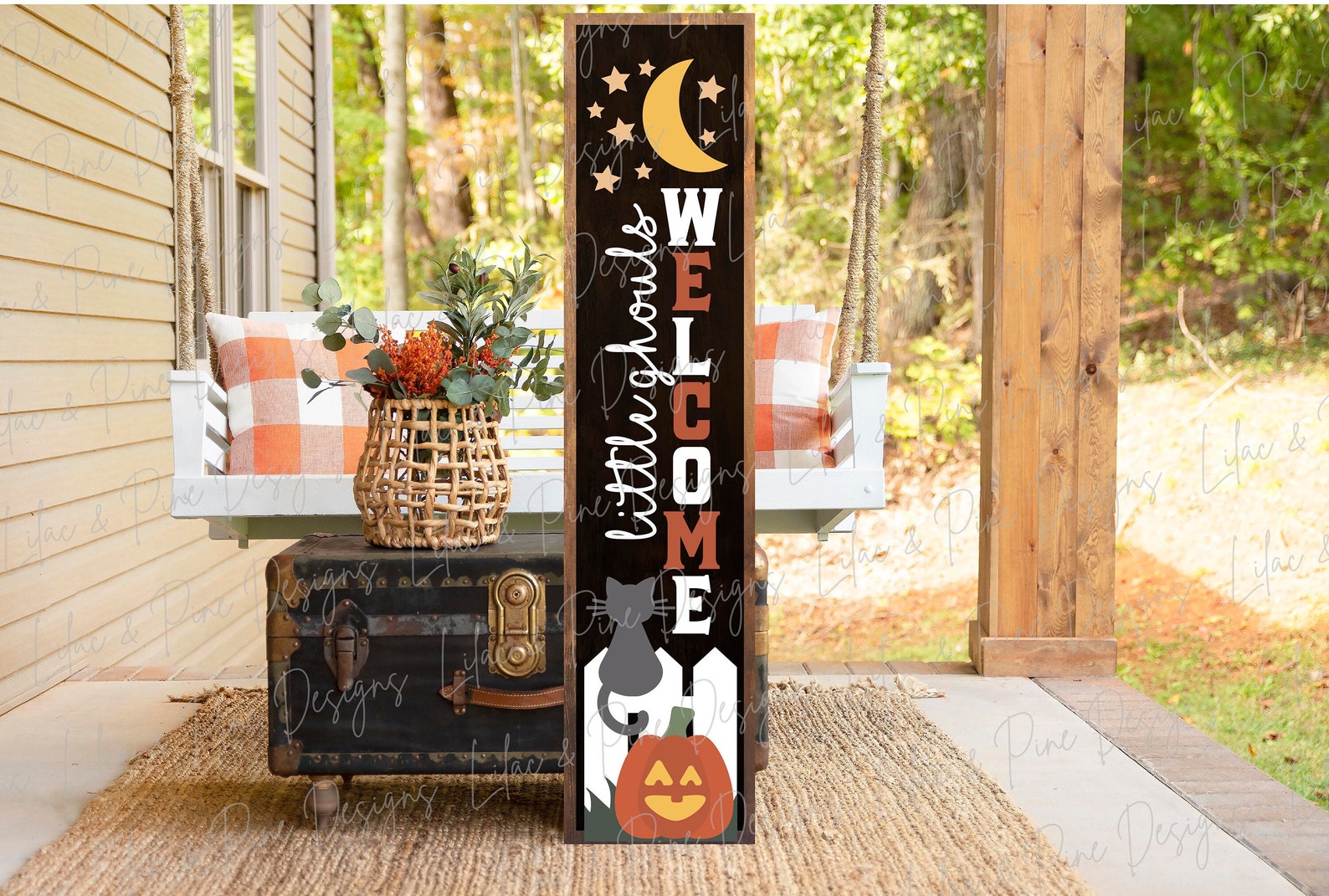 Halloween Night Porch Sign SVG Little Ghouls Porch Sign SVG - Etsy