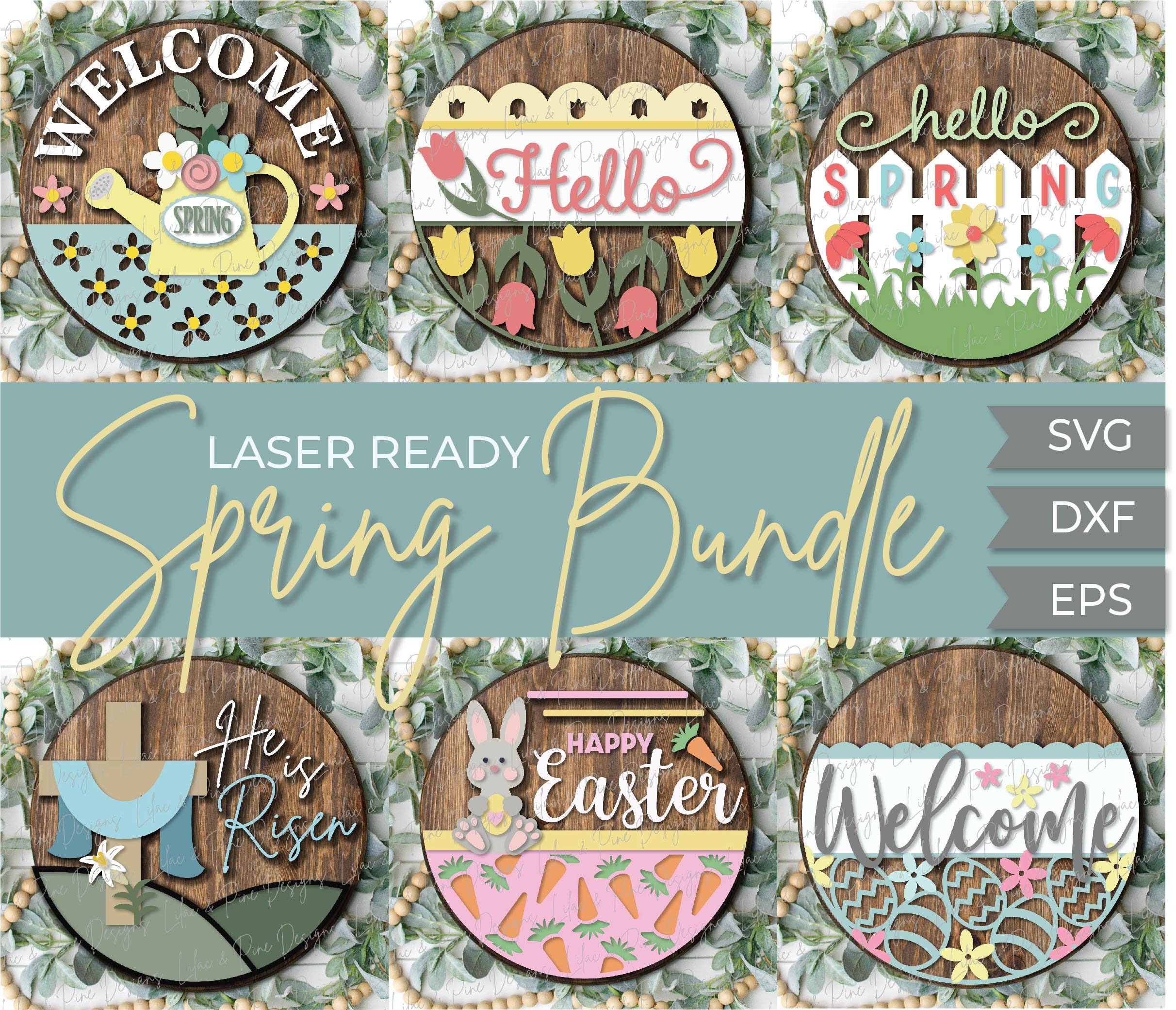 Spring Welcome Sign Bundle Easter Sign Bundle SVG Tulip SVG | Etsy