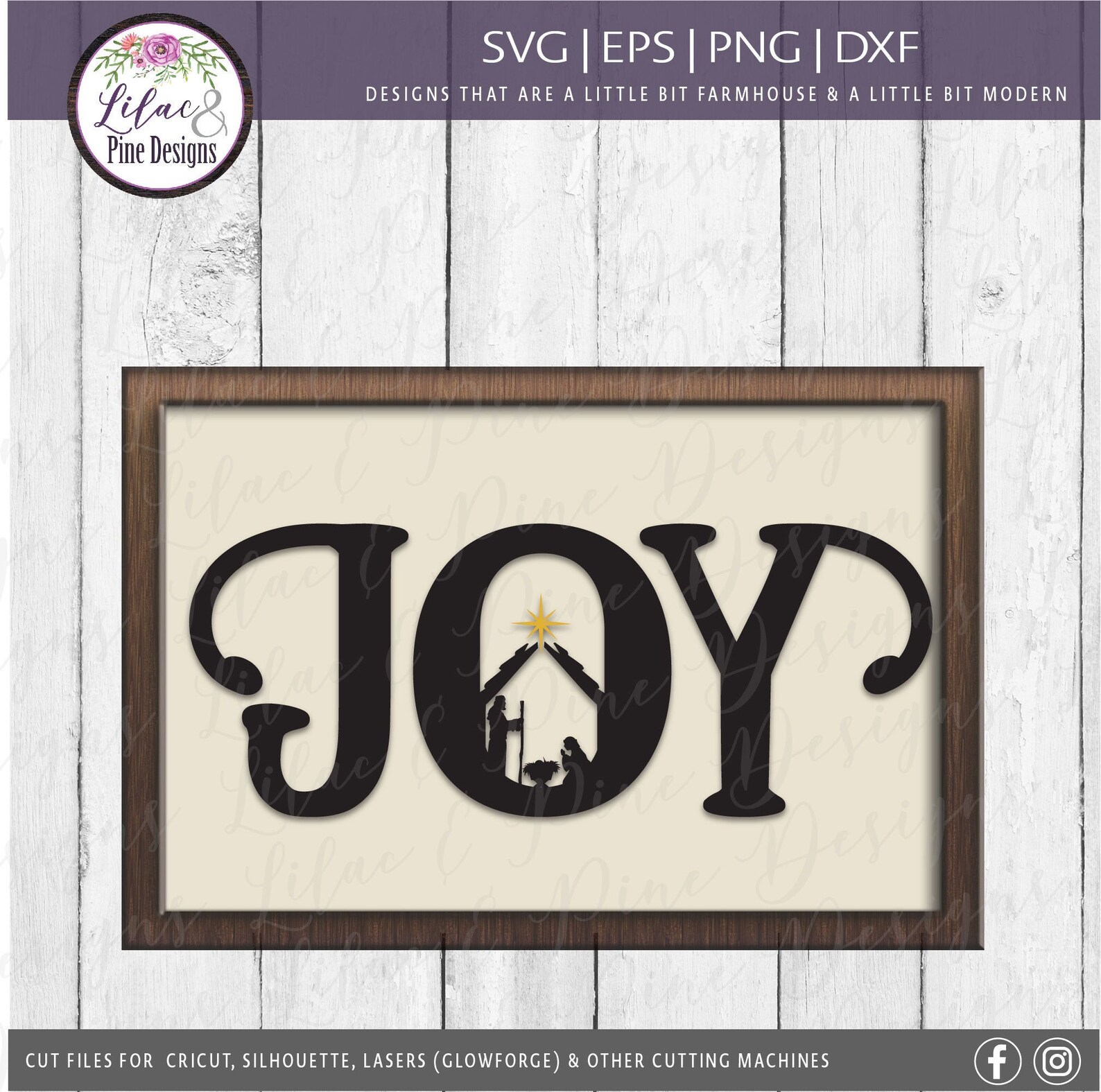 Christmas Joy SVG Joy Sign SVG Manger Scene SVG Nativity | Etsy