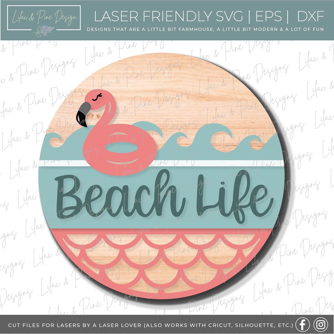 Flamingo Welcome Sign SVG, Beach Life Door Hanger, Pool Float Sign Svg ...