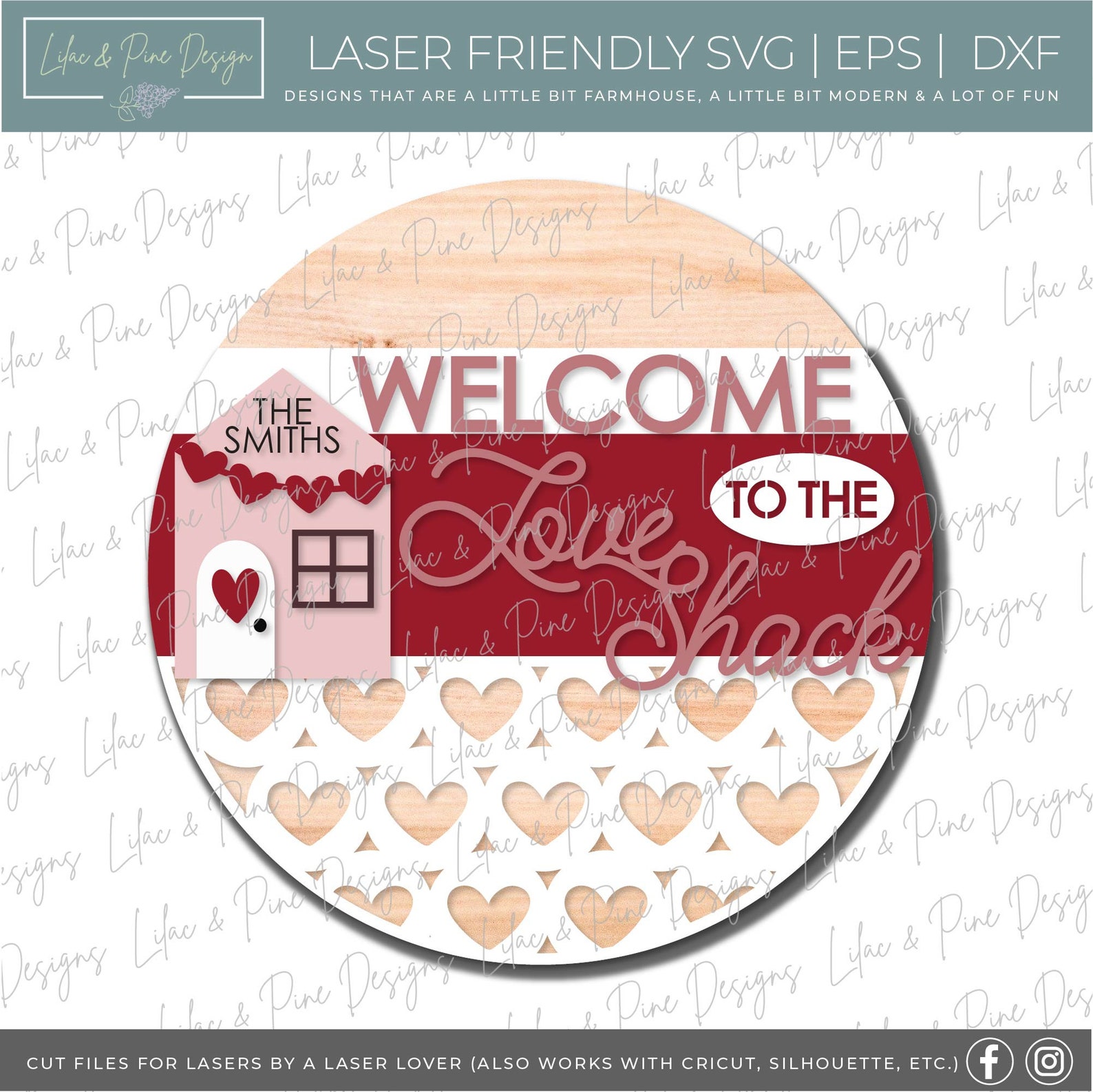 Love Shack Door Round SVG Valentine Welcome Sign SVG | Etsy
