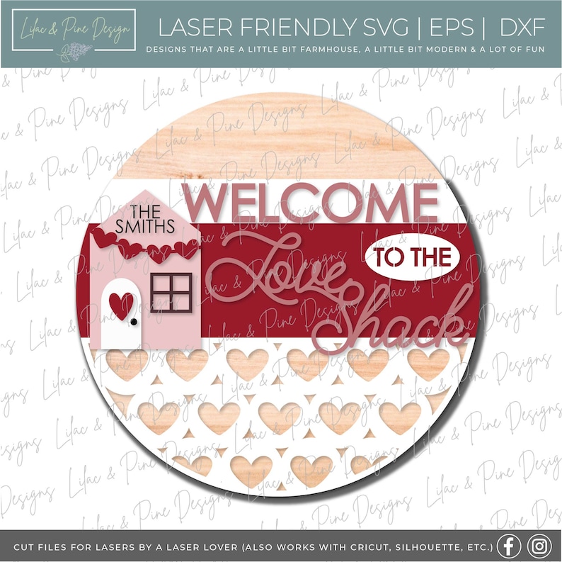 Love Shack Door Round SVG Valentine Welcome Sign SVG - Etsy
