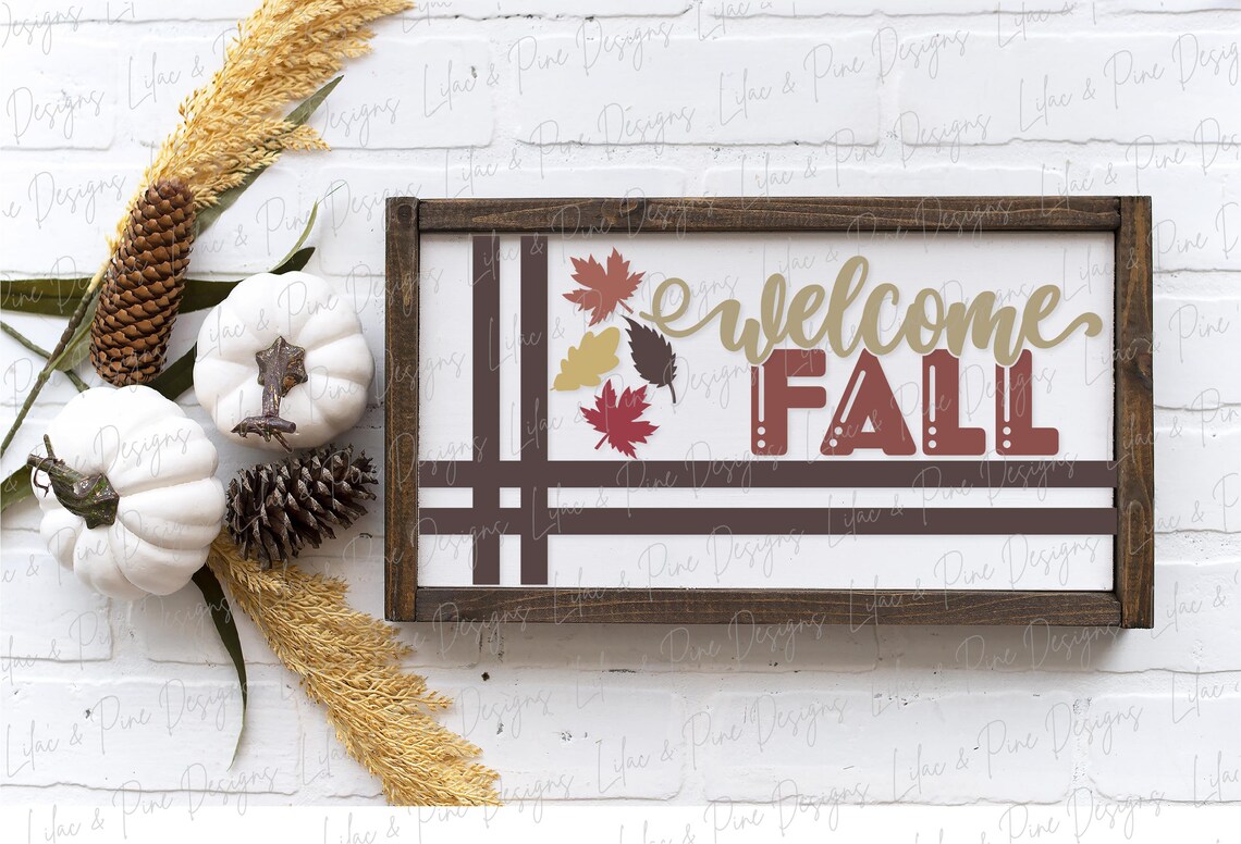 Welcome Fall Sign Svg Autumn Sign Fall Leaves Sign SVG - Etsy