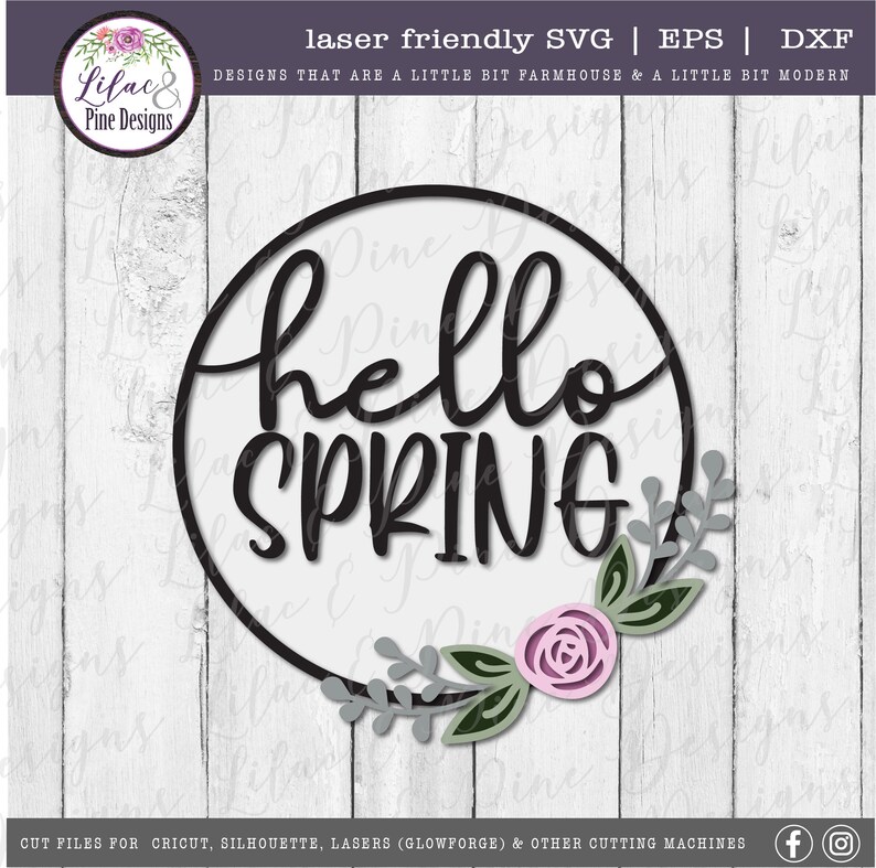 Hello Spring SVG Spring Floral Decor SVG Rose Svg Flower | Etsy
