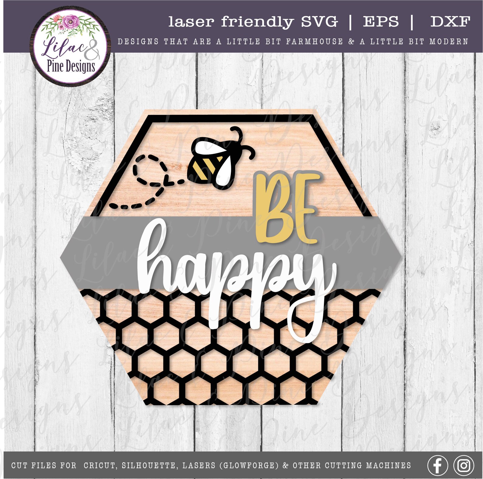 Be Happy Sign SVG Spring Sign SVG Bee SVG Summer Decor Svg | Etsy
