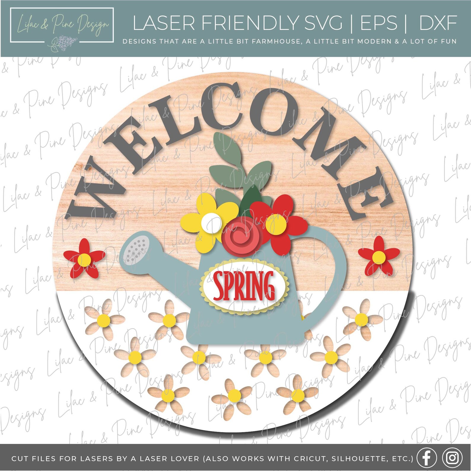 Welcome Spring Door Hanger SVG Spring Porch Sign Welcome - Etsy