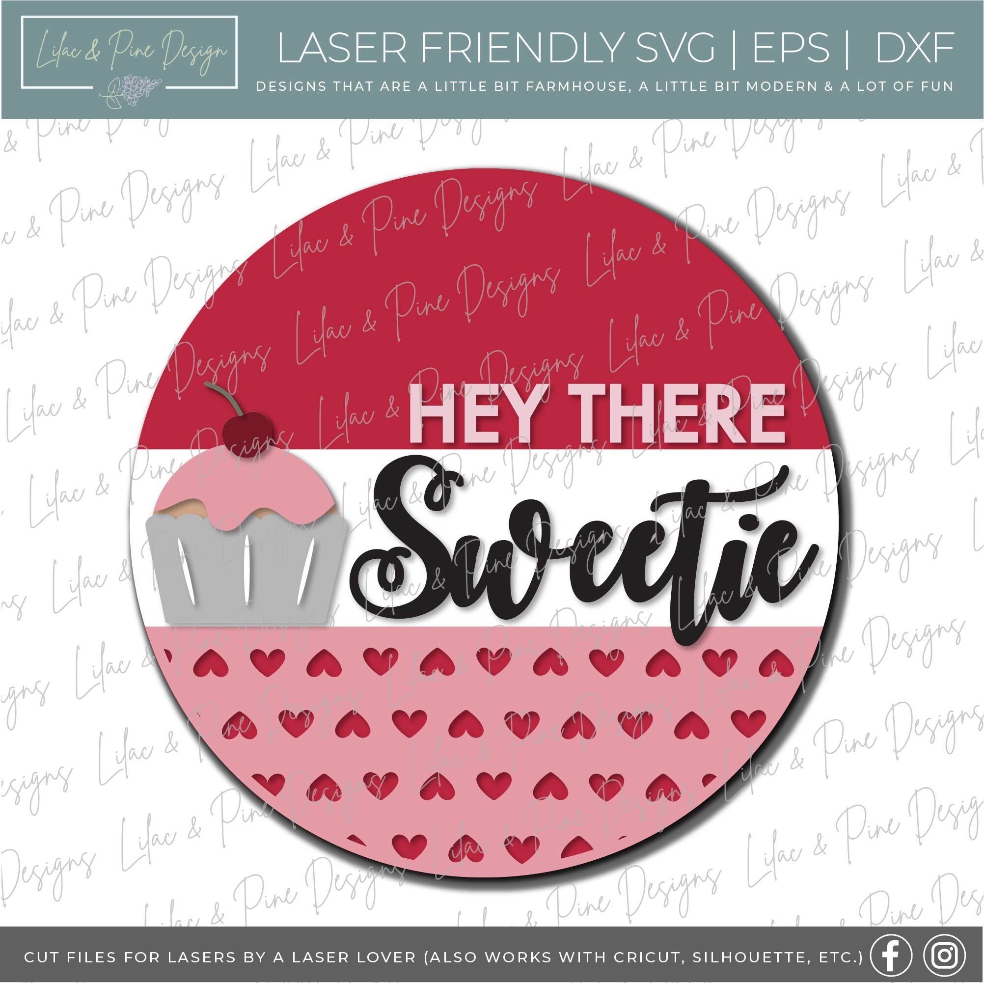 Hey There Sweetie Sign SVG Valentine Door Hanger Cupcake - Etsy