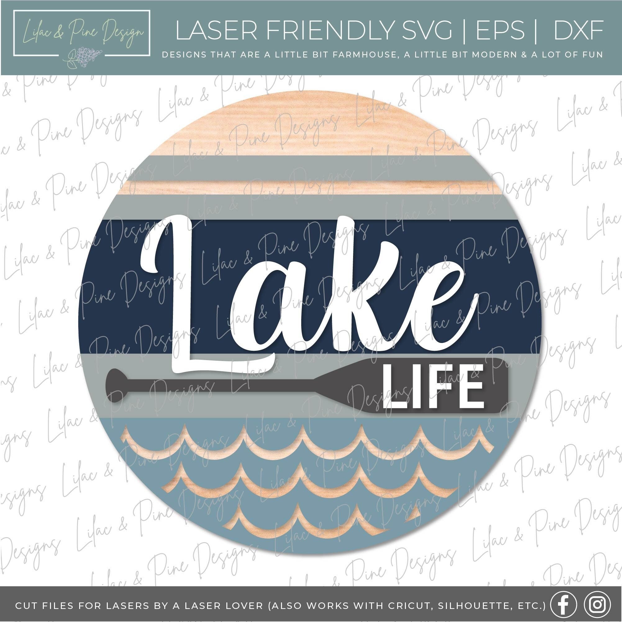 Lake Life Round Sign Summer Decor SVG Lake Sign SVG Round - Etsy