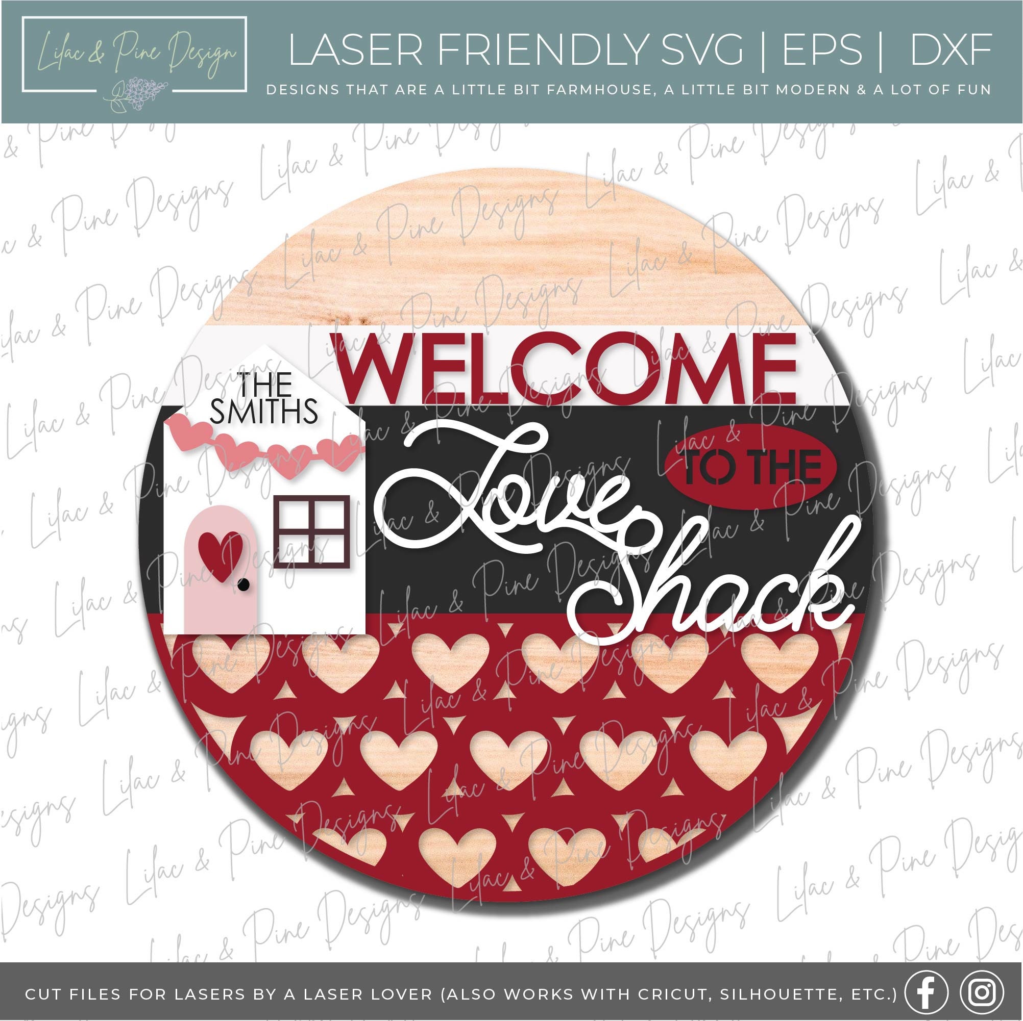 Love Shack Door Round SVG Valentine Welcome Sign SVG | Etsy