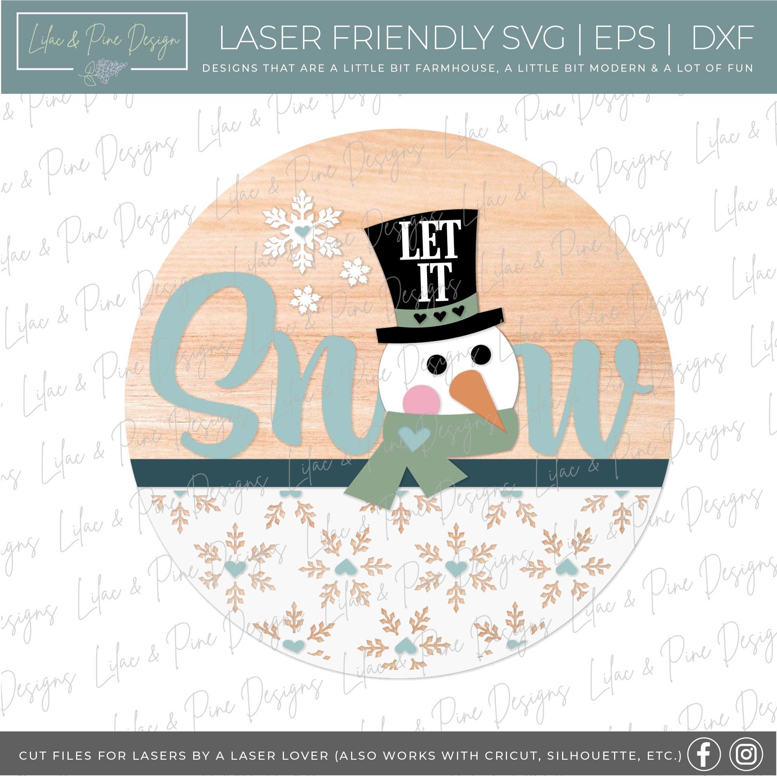Let It Snow Sign SVG Snowman Welcome Sign SVG Winter Door - Etsy